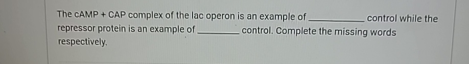 Solved The CAMP + ﻿CAP complex of the lac operon is an | Chegg.com