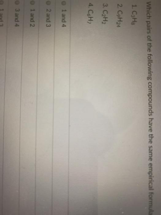 Solved Which pairs of the following compounds have the same | Chegg.com