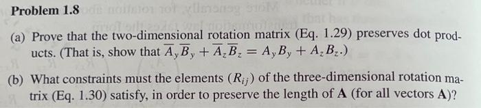 Problem 1.8(a) Prove that the two-dimensional | Chegg.com