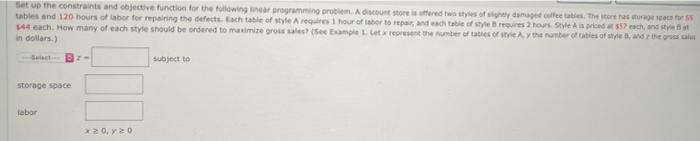 Solved set up the constraints and objective function for the | Chegg.com