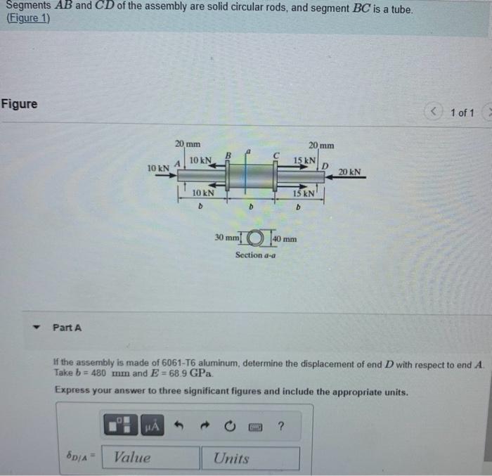 Solved Segments AB and CD of the assembly are solid circular | Chegg.com