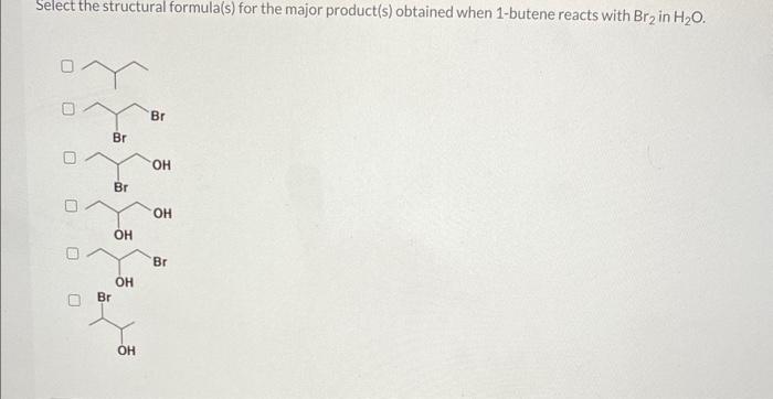 Solved Select the structural formula(s) for the product(s) | Chegg.com