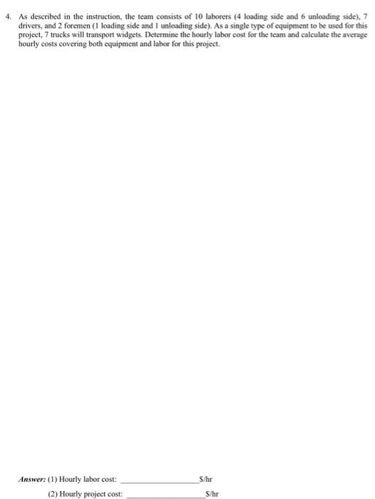 Solved As the junior estimator for Widget Moving, Inc., you | Chegg.com