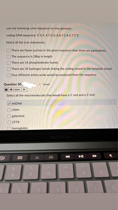 Solved Use the following UNA sequence for this question. | Chegg.com