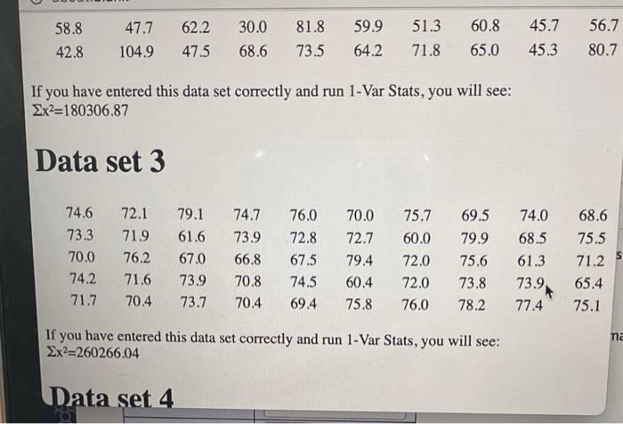 Solved Data set 6 on the Data Sheet shows a frequency table | Chegg.com
