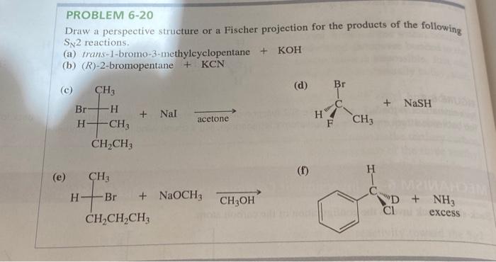 PROBLEM 6-20 Draw a perspective structure or a | Chegg.com