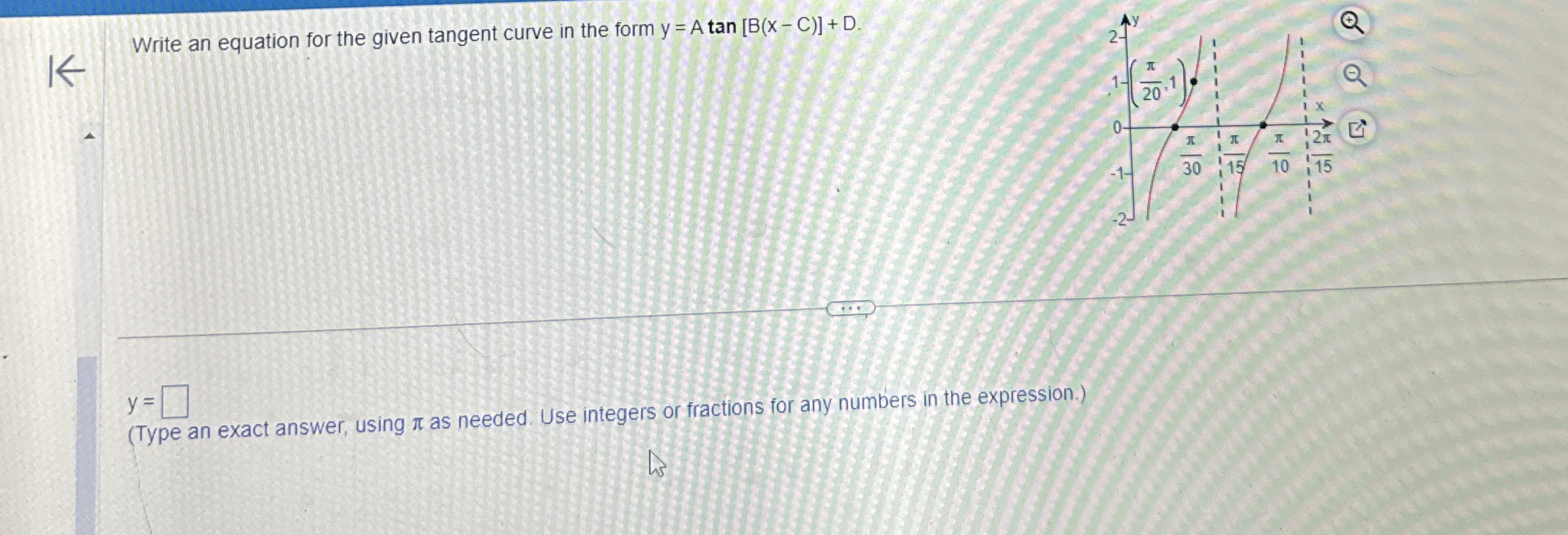 Solved Write an equation for the given tangent curve in the | Chegg.com