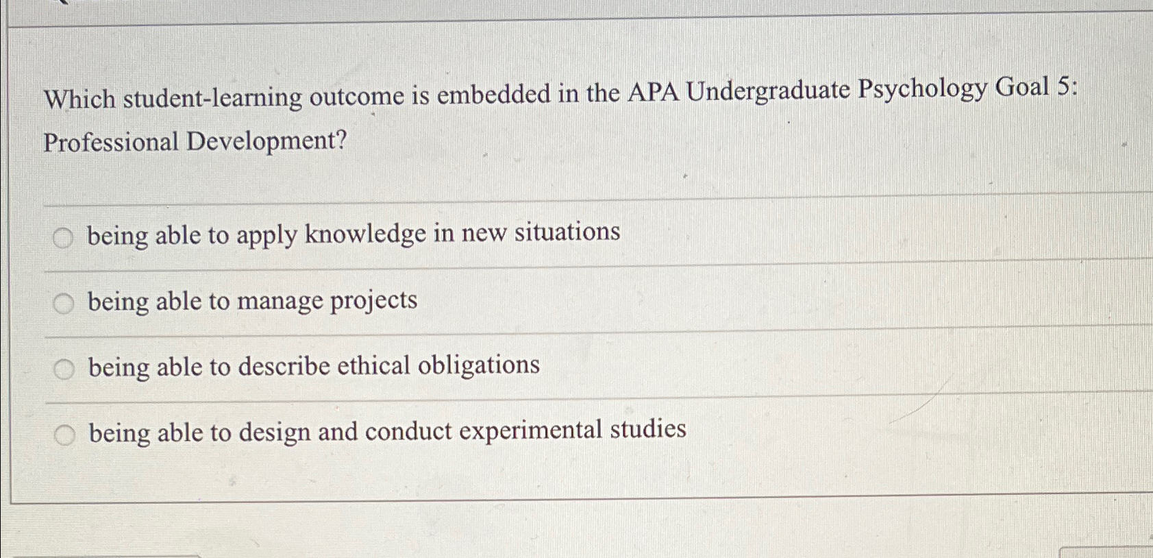 Solved Which student-learning outcome is embedded in the APA | Chegg.com