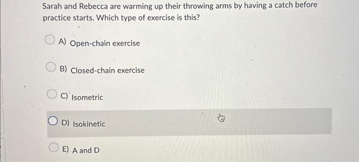 Solved Sarah and Rebecca are warming up their throwing arms | Chegg.com