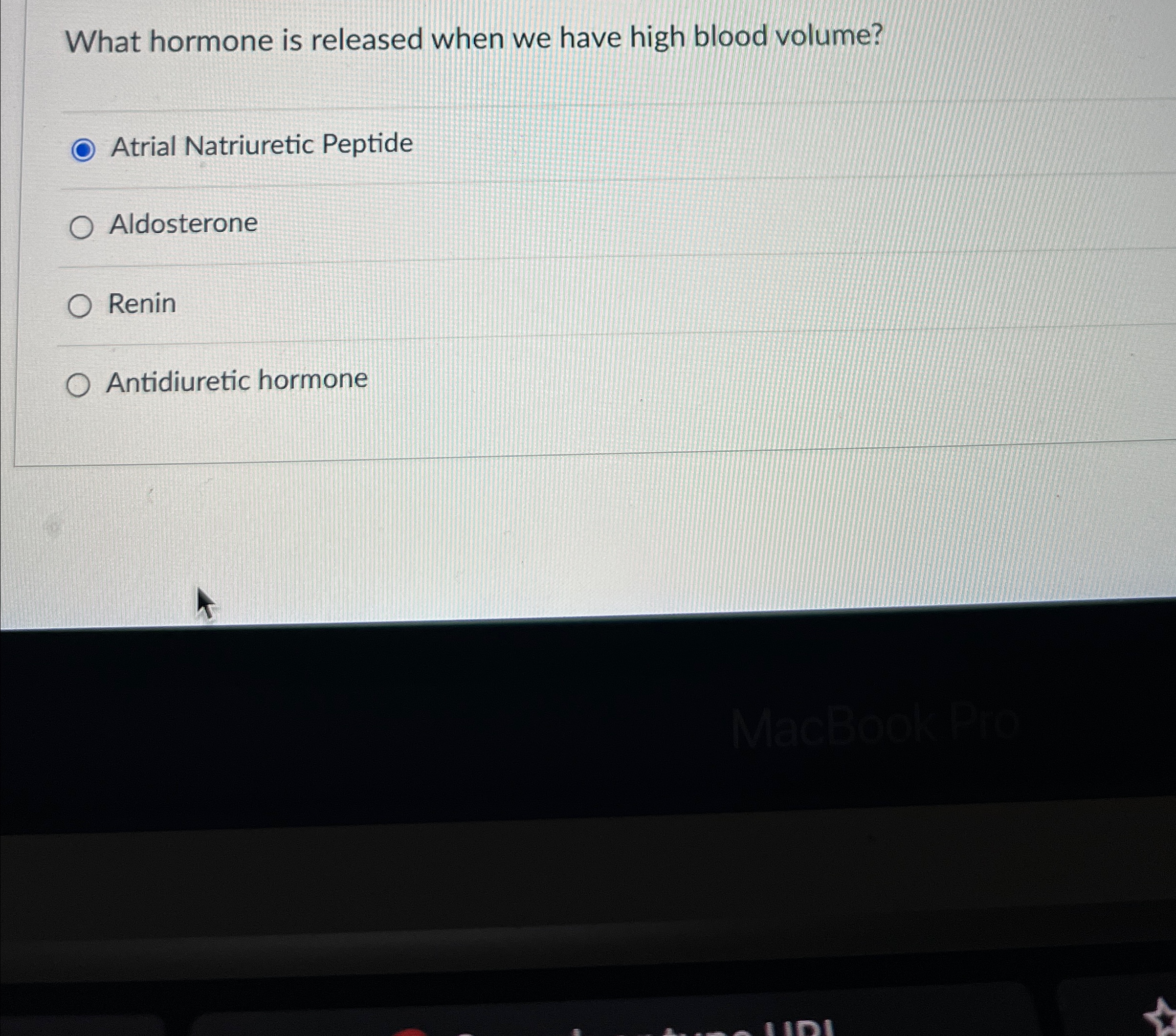 Solved What hormone is released when we have high blood | Chegg.com