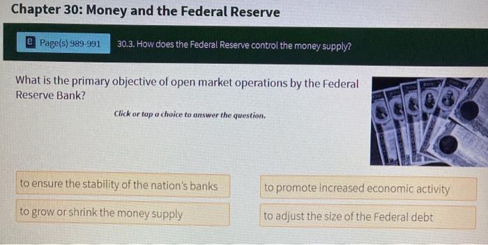 Solved Chapter 30: Money and the Federal Reserve e Page(s) | Chegg.com