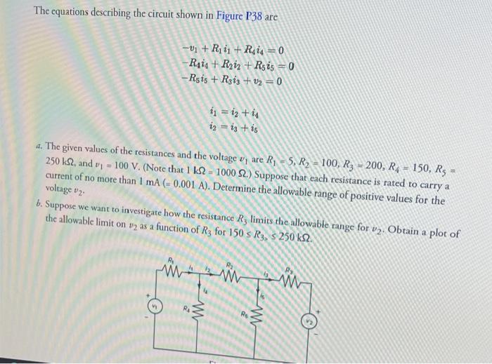 Solved The equations describing the circuit shown in Figure | Chegg.com