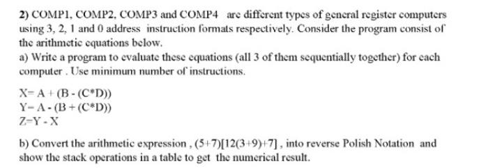 Solved 2) COMPI, COMP2, COMP3 and COMP4 are different types | Chegg.com