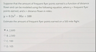 Solved Suppose that the amount of frequent flyer points | Chegg.com