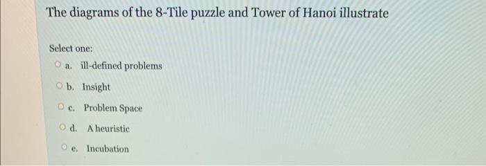 Solved The diagrams of the 8-Tile puzzle and Tower of Hanoi | Chegg.com