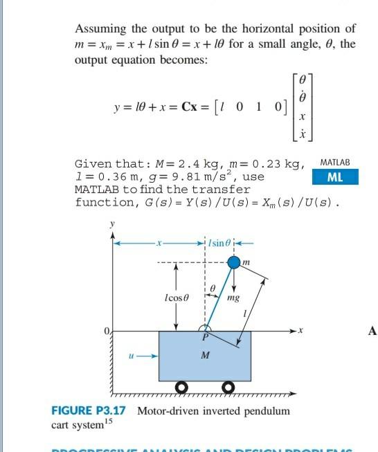 Solved 43. An inverted pendulum mounted on a motor-driven | Chegg.com