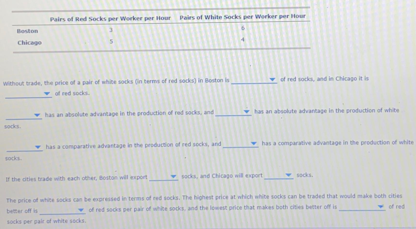 Solved \table[[,Pairs of Red Socks per Worker per Hour,Pairs | Chegg.com