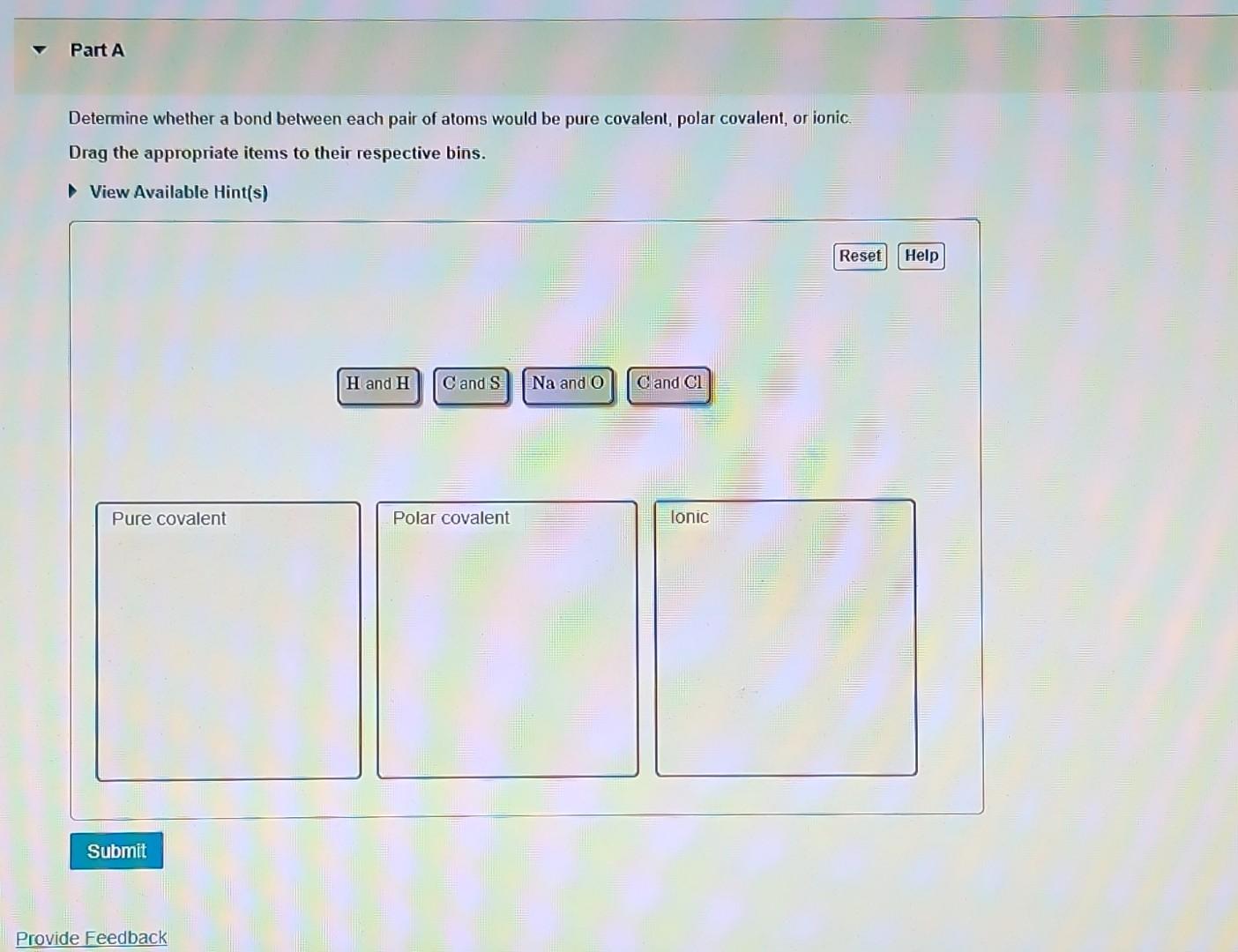 Solved Determine whether a bond between each pair of atoms | Chegg.com