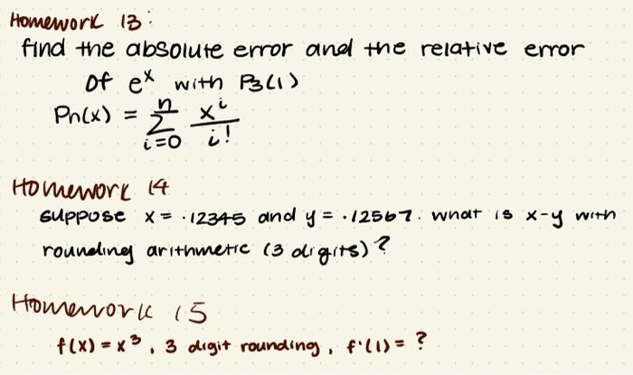 Solved find the absolute error and the relative error of ex | Chegg.com