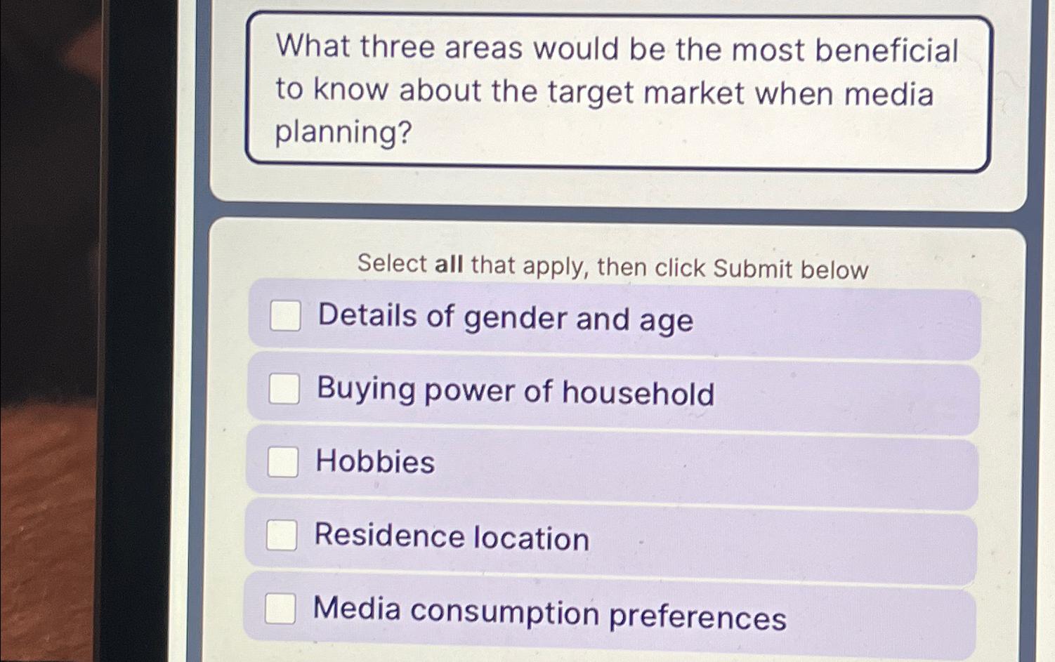 Solved What three areas would be the most beneficial to know | Chegg.com