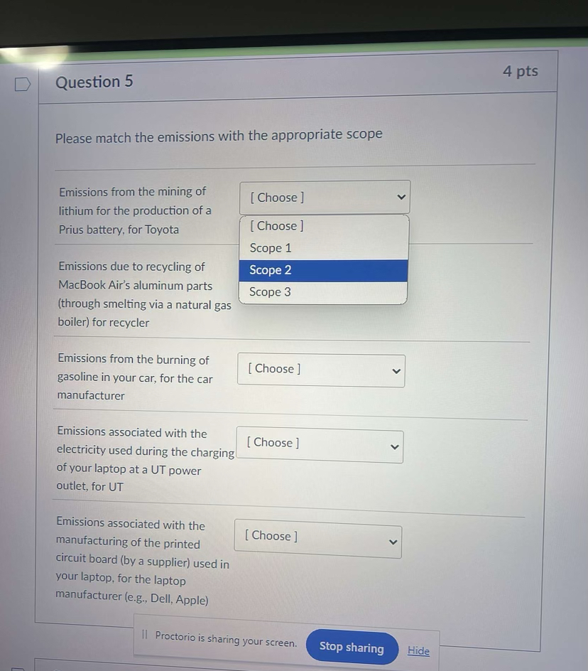 Solved Question 5Please match the emissions with the | Chegg.com