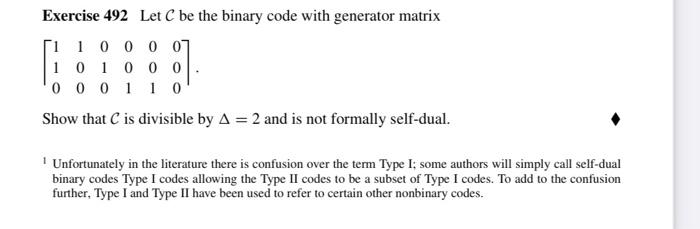 Solved Exercise 492 Let C be the binary code with generator | Chegg.com