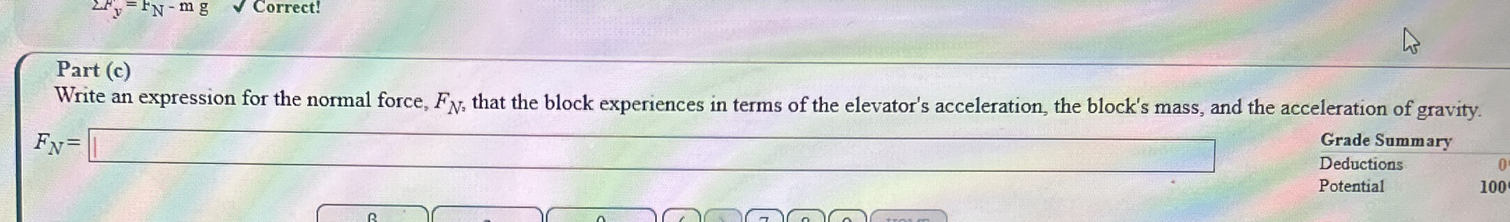 Solved Part (c)Write an expression for the normal force, FN, | Chegg.com Solved Part (c)Write an expression for the normal force, FN, | Chegg.com