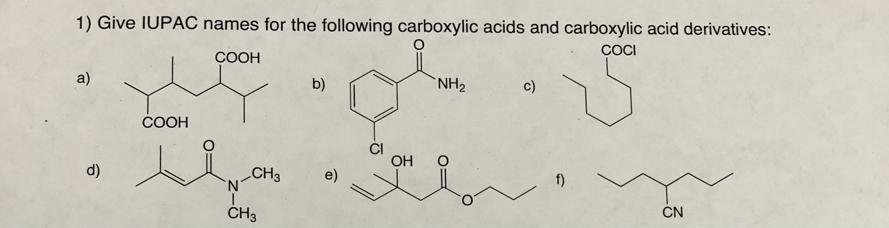 Solved Give IUPAC names for the following carboxylic acids | Chegg.com