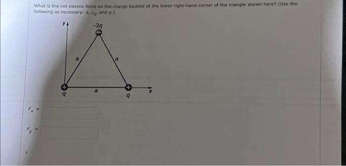 Solved What is the net electric force on the charge located | Chegg.com