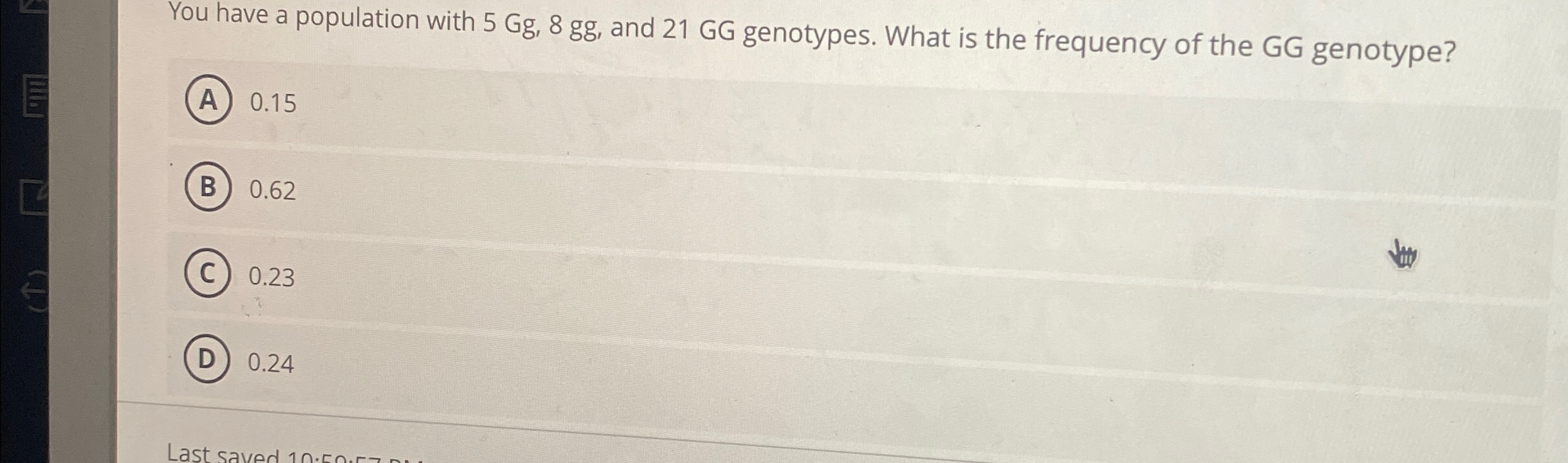 Solved You have a population with 5Gg,8gg, ﻿and 21GG | Chegg.com