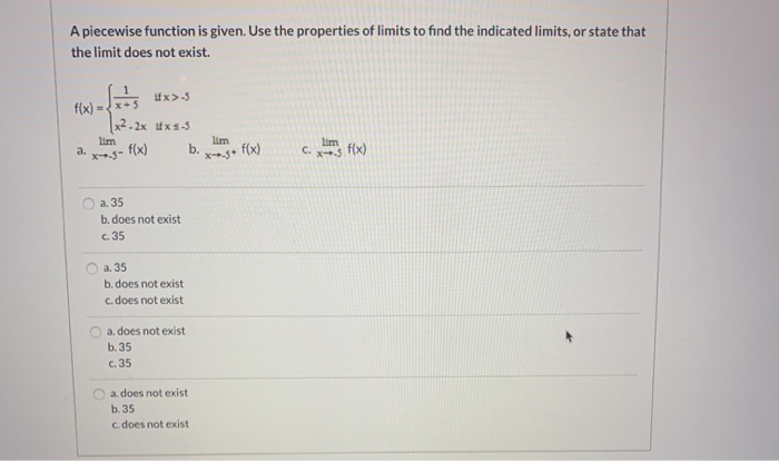 Solved A piecewise function is given. Use the properties of | Chegg.com