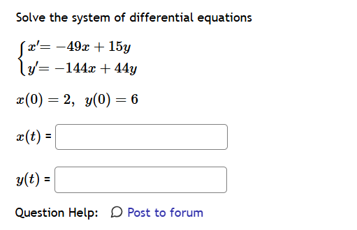 Solved Solve the system of ﻿differential equationsSolve the | Chegg.com