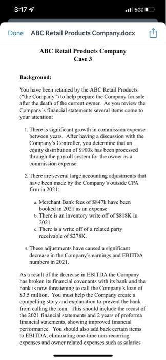 ABC Retail Products Company.docx \$3.5 milion. You | Chegg.com