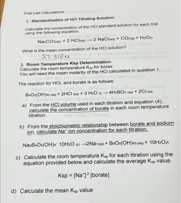 Solved Data Pages Standardization of the HCI solution HEF | Chegg.com