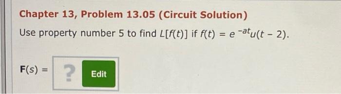 Solved Chapter 13, Problem 13.05 (Circuit Solution) Use | Chegg.com