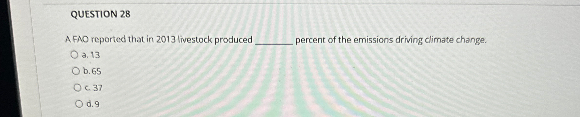 Solved QUESTION 28A FAO reported that in 2013 ﻿livestock | Chegg.com