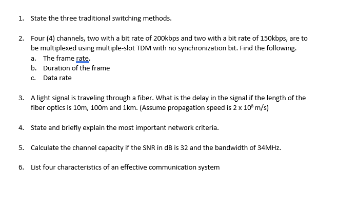 State The Three Traditional Switching Methodsfour 6473