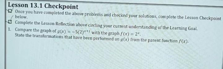 Solved Lesson 13.1 Checkpoint Once you have completed the | Chegg.com
