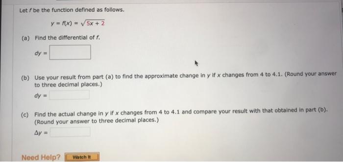 Solved Let f be the function defined as follows. y = f(x) = | Chegg.com