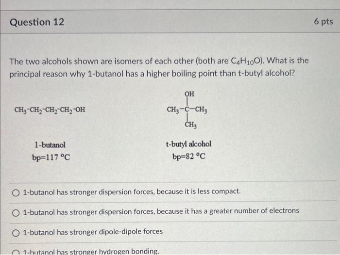 Solved The two alcohols shown are isomers of each other | Chegg.com