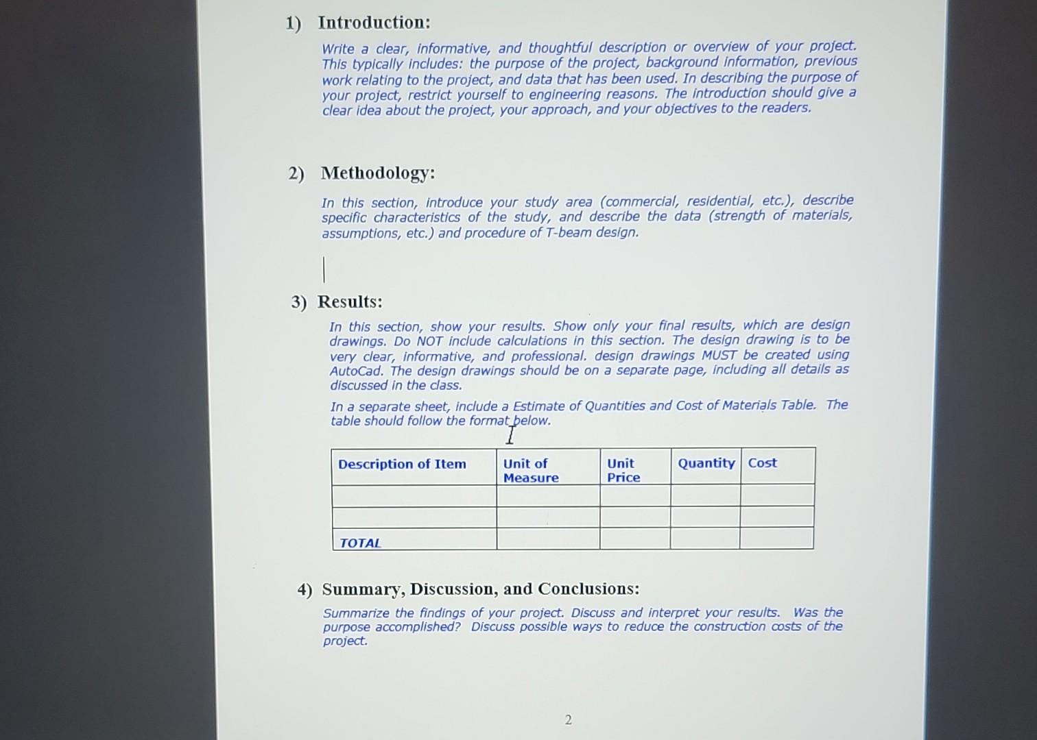 Solved 1) Introduction: Write a clear, informative, and | Chegg.com