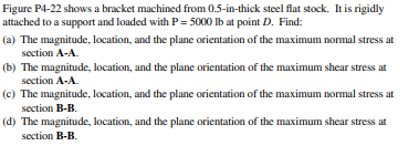 Figure P4-22 ﻿shows a bracket machined from | Chegg.com