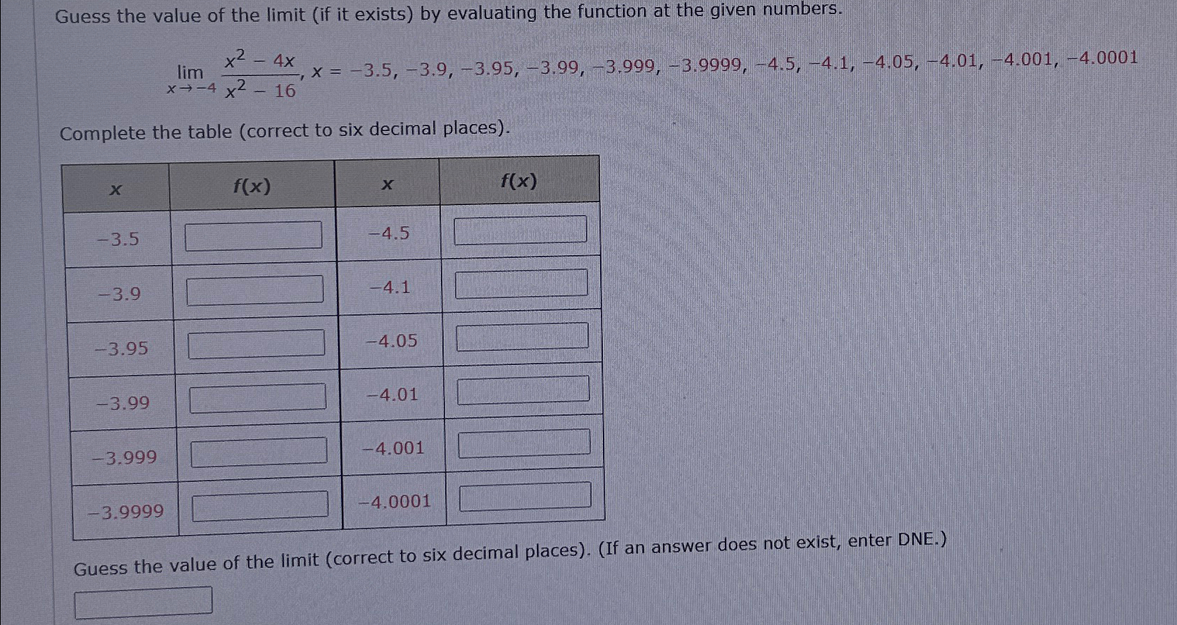 Solved Guess the value of the limit (if it exists) ﻿by | Chegg.com