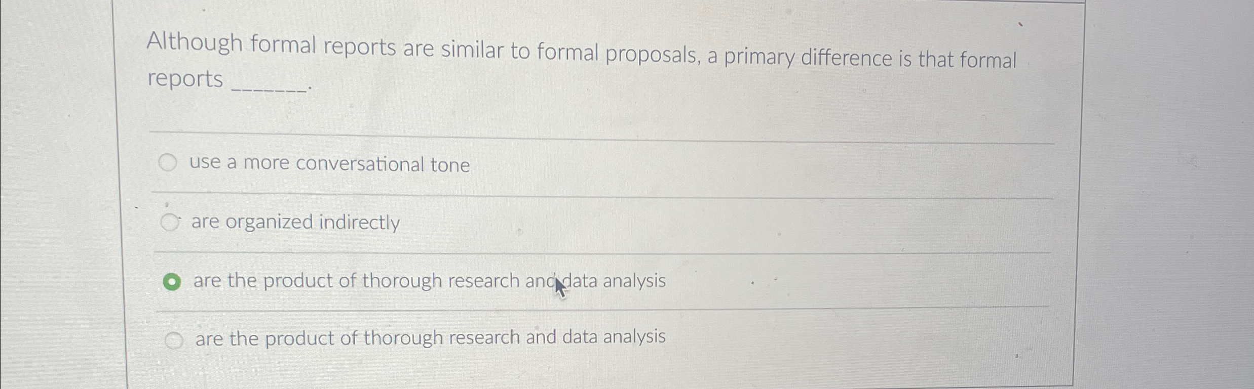 Solved Although formal reports are similar to formal | Chegg.com
