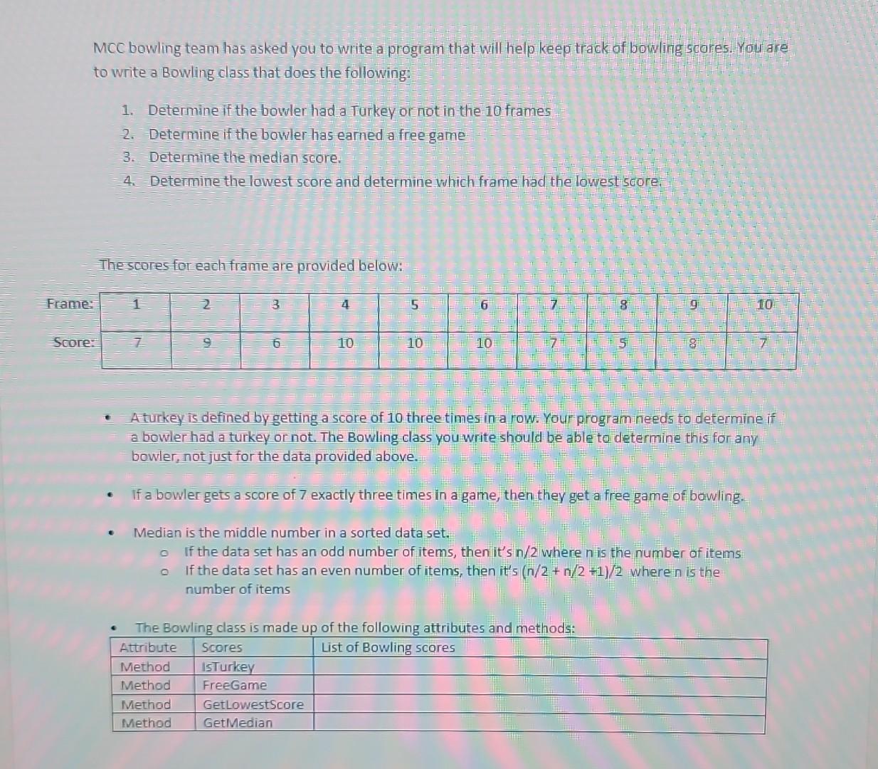 Solved MCC bowling team has asked you to write a program | Chegg.com