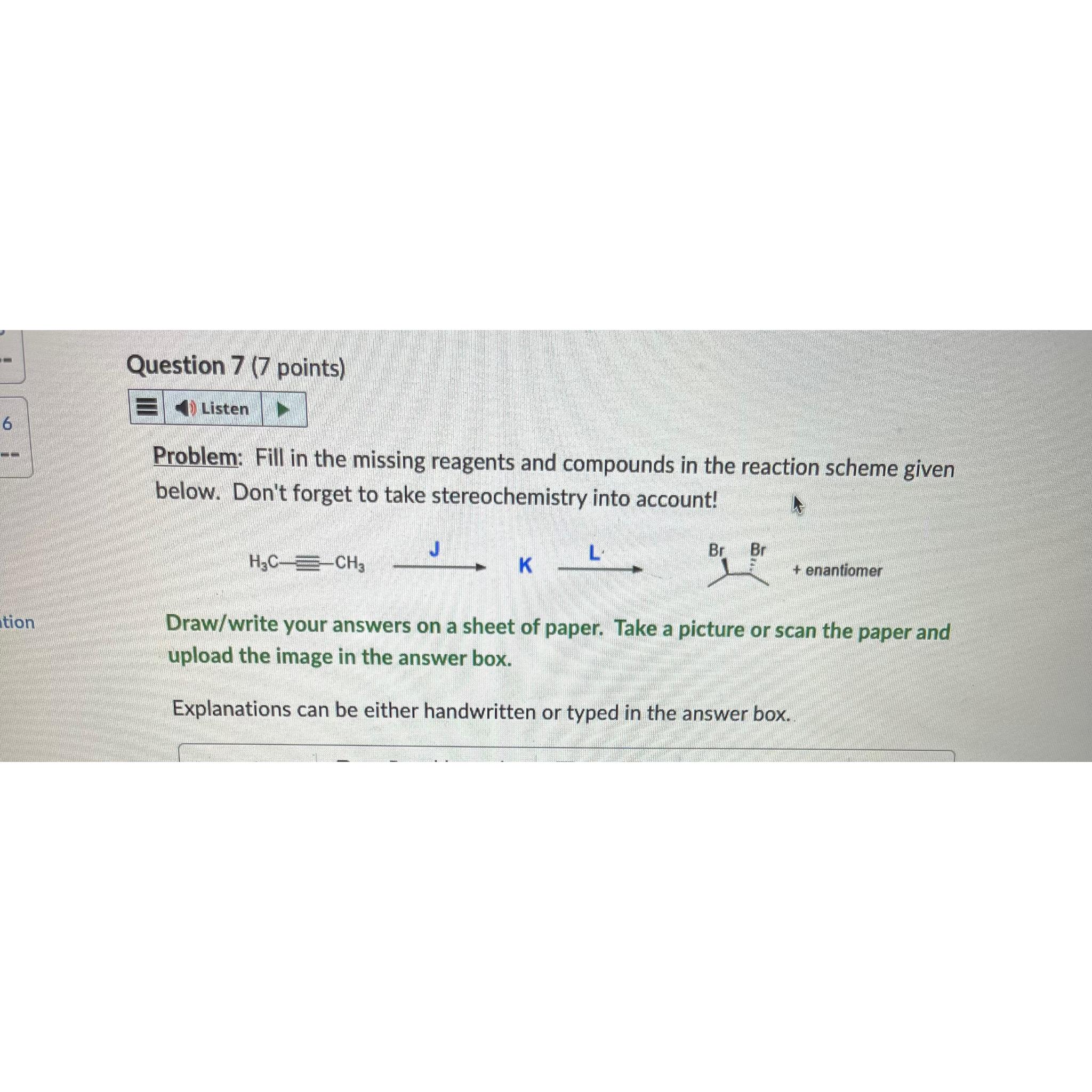 Solved Question 7 (7 ﻿points)Problem: Fill in the missing | Chegg.com