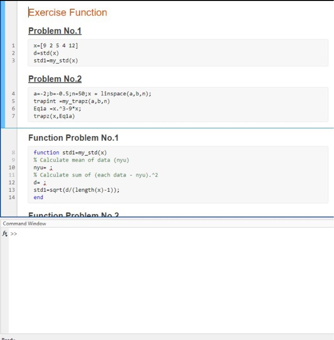 Solved Exercise Function Problem No.1 X-[9 2 5 4 12] | Chegg.com