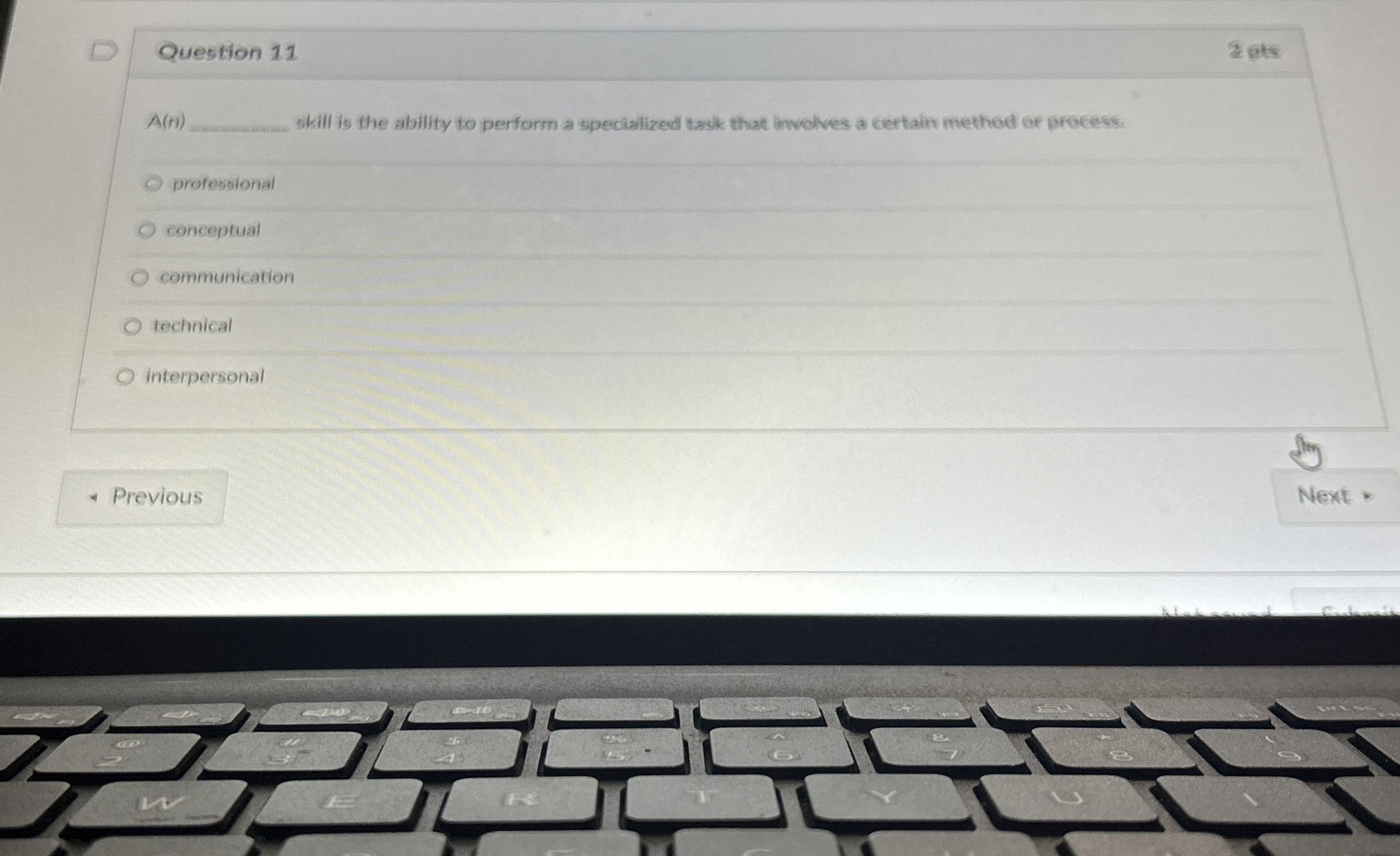 Solved Question 1120+8A(n) ﻿skill is the ability to | Chegg.com