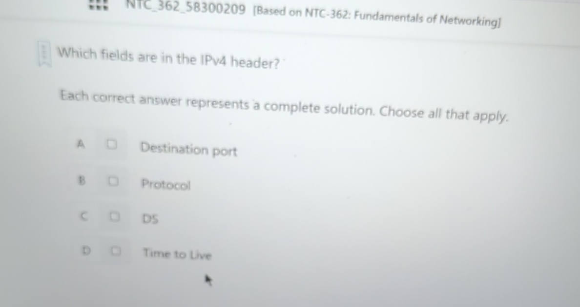 Solved NIC_362_58300209 [Based on NTC-362: Fundamentals of | Chegg.com
