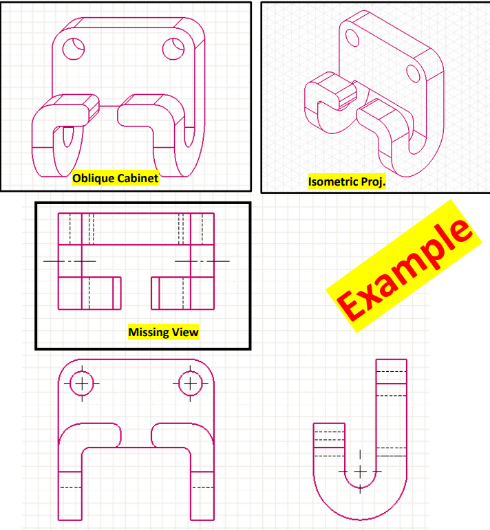 Solved Draw the missing view, the isometric projection(top | Chegg.com